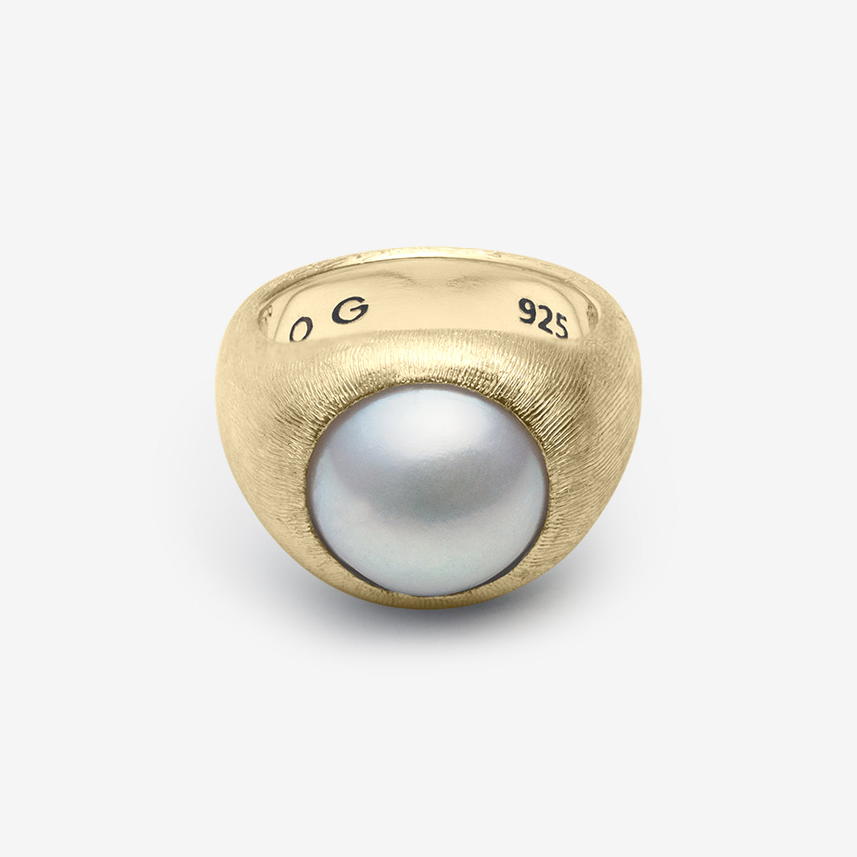 Pearl Signet Ring with Bulino Finish – SKYDOG